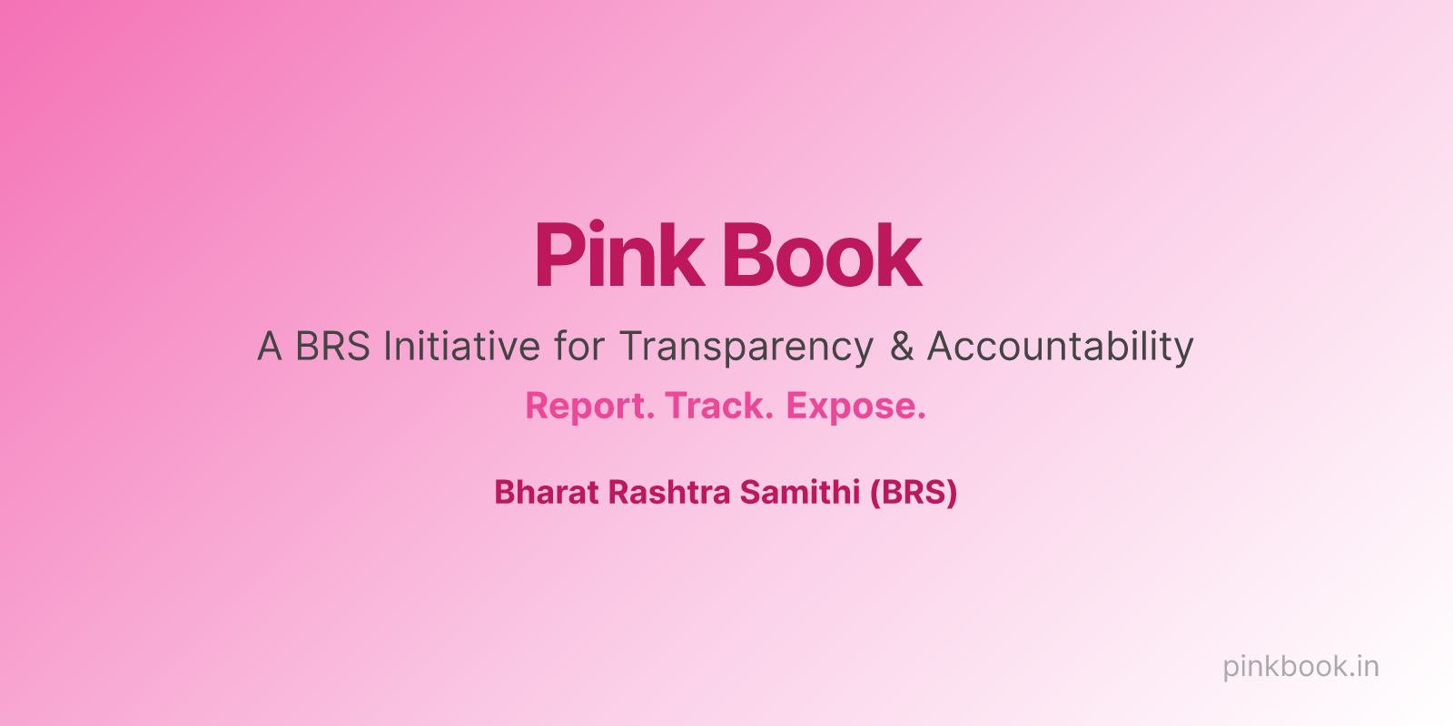 Pink Book | Modern Public Grievance Platform | Report Issues in Telangana